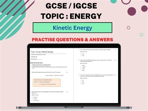 Gcse Igcse Physics Kinetic Energy Revision Questions And Answers Teaching Resources