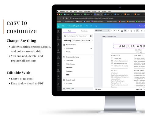 Data Analyst Resume Template For Canva Editable Ats Friendly Modern