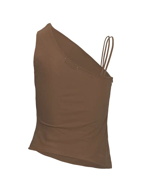 Smash Hit One Shoulder Top Brown Princess Polly Official Shop