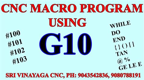 Cnc Macro Program Using G10 G10 Data Input In Tamil G10 Cnc Cncmacroprogramming Youtube