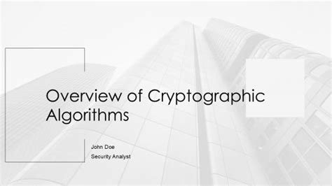 Overview Of Cryptographic Algorithms Ppt Structure At