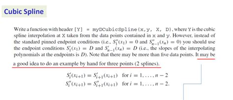 Solved Cubic Spline Write A Function With Header Y Chegg