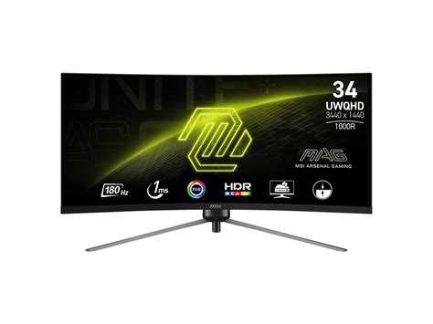 Msi Gamer Ultrawide 34 180hz Va Uwqhd Gaming Monitor Mag345cqr