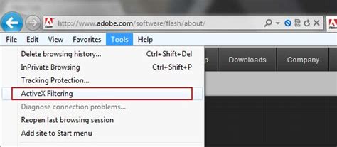 Activex Filtering In Internet Explorer Adobe Support Community 3530175