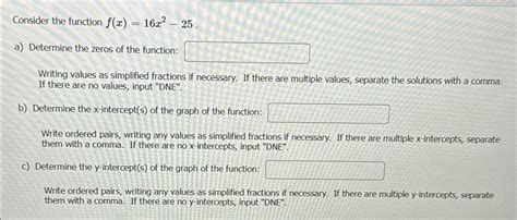 solved consider the function f x 16x2 25 a ﻿determine the