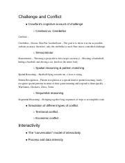 CSC Midterm Study Guide Docx Challenge And Conflict Crawfords Cognitive Account Of Challenge