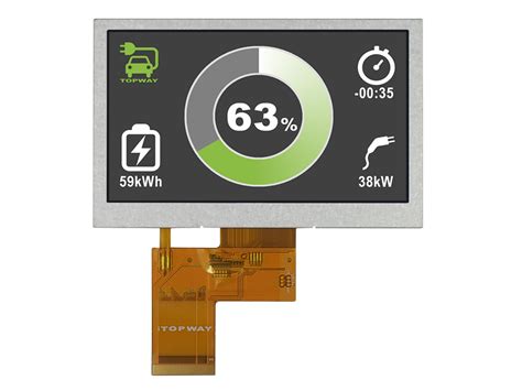 43 Inch Color Tft Lcd Display Module Rgb 800x480 Topway Display