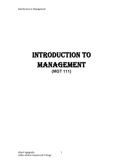 Introduction To Management | PDF | Science | Knowledge