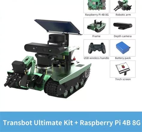 Agv Ros Tank Car Robotic Arm Ultimate Kit Raspberry Pi 4b V10