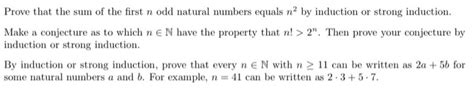 Solved Prove That The Sum Of The First N Odd Natural Numbers