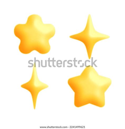 Cute Glowing Yellow Star 3d Vector Stock Vector Royalty Free
