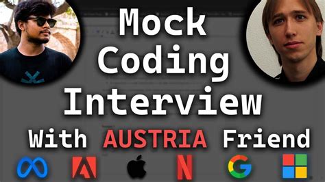 mock coding interview with friend from austria algorithm unlock youtube