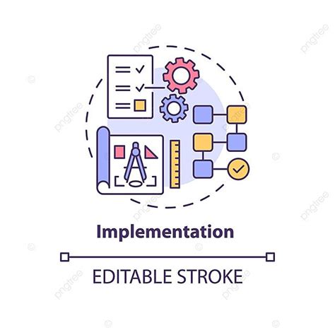 Implementation Concept Icon Art Lined Linear Vector Art Lined Linear