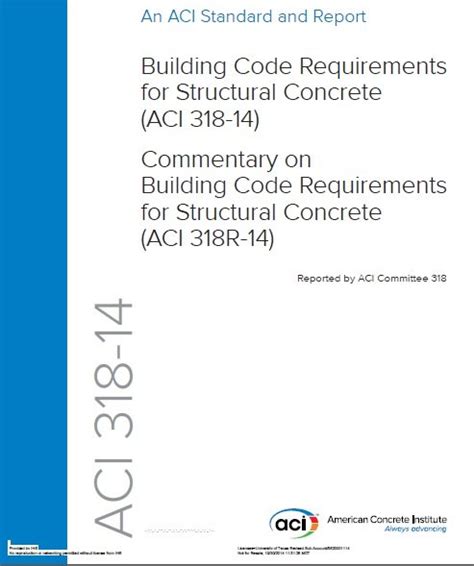 Aci 318 14 Building Code Requirements For Structural Concrete Civil