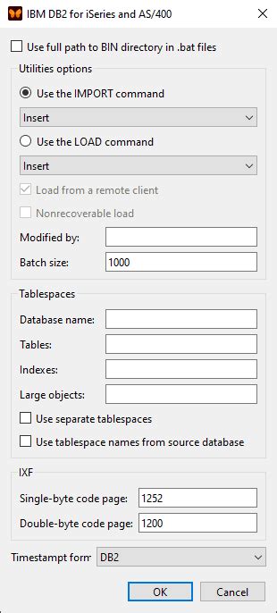 Ibm Db2 As400 Iseries Advanced Options Ispirer Knowledge Base