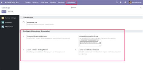 Odoo Employee Attendance Geolocation Webkul