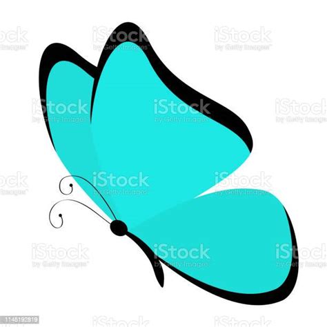 나비 아이콘입니다 귀여운 만화 귀 엽 다 재미 있는 캐릭터 화려한 파란색 날개입니다 모 르 포 Didius 비행 곤충 실루엣입니다 평면 디자인입니다 아기 클립 아트 흰색