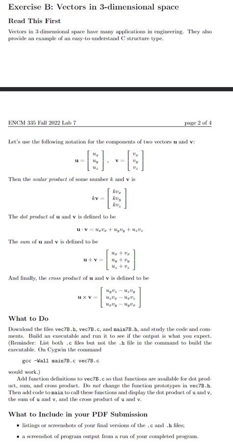 Exercise B Vectors In Dimensional Space Read This Chegg