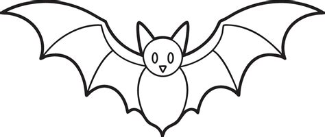 A Bat Coloring Page With A Black Outline 50904729 Vector Art At Vecteezy