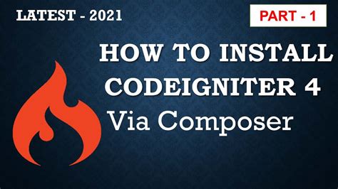 How To Install Codeigniter 4 Via Composer In Xampp Youtube
