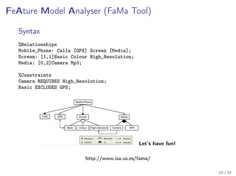 An Introduction To Automated Analysis Of Feature Models Through Propositional Logic Ppt