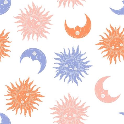 Premium Vector Seamless Pattern With Colorful Celestial Design