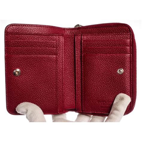 Saint Laurent Burgundy Leather Folio Compact Wallet