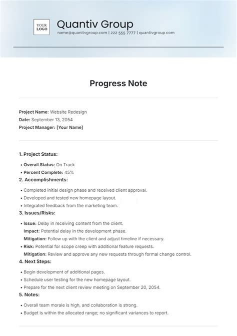 free progress note templates editable and printable