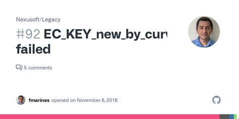ec key new by curve name failed · issue 92 · nexusoft legacy · github