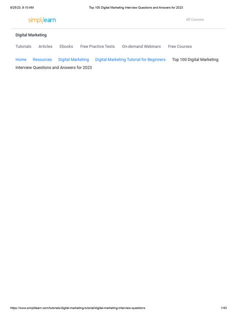 Top 100 Digital Marketing Interview Questions And Answers For 2023