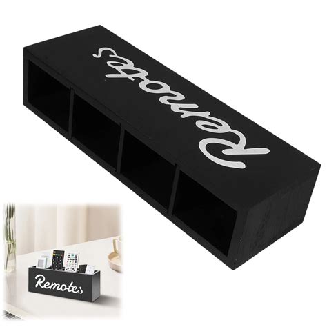 Vefsu Wooden Remote Control Storage Box 4 Compartments Remote Caddy