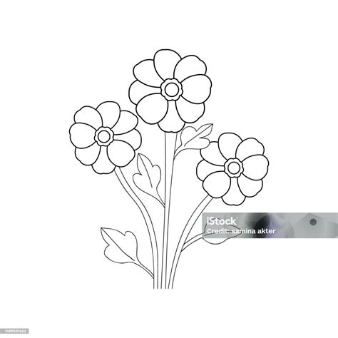 흰색으로 분리된 손으로 그린 야생화의 간단한 꽃 그림 스케치 봄 꽃과 잉크 아트 스타일 식물원 요소 어린이를 위한 식물 여름 콜라보레이션 0명에 대한 스톡 벡터 아트 및