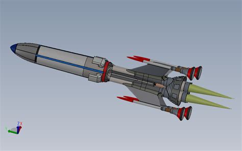 火箭简易模型 Solidworks 2022 模型图纸下载 懒石网