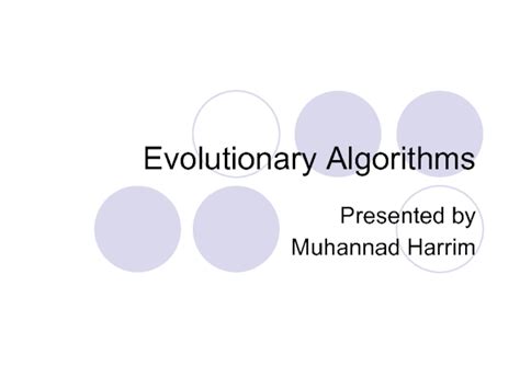 Evolutionary algorithms презентация доклад