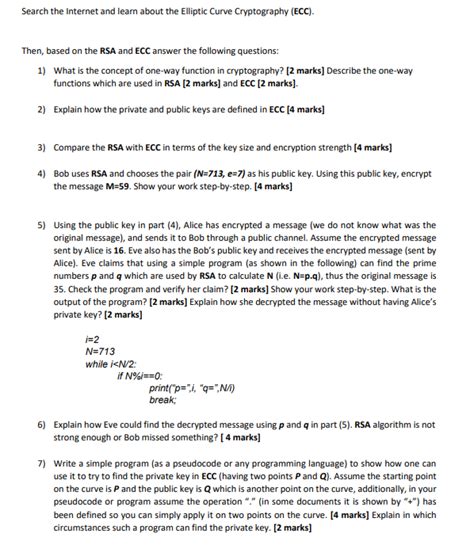 Solved 8 Having K A Private Key In Ecc And The Starting