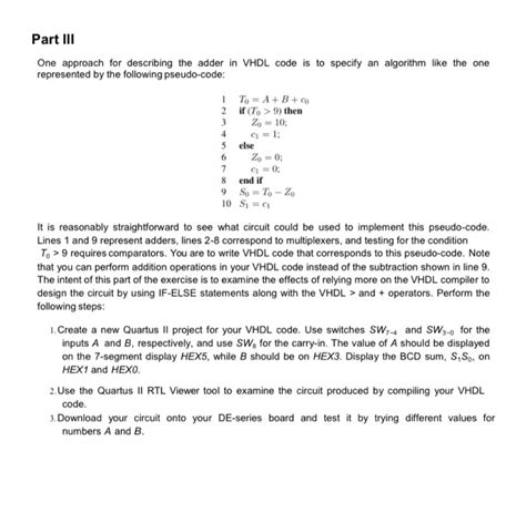 Part Iii One Approach For Describing The Adder In