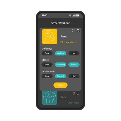 Premium Vector Street Workout Smartphone Interface Vector Template