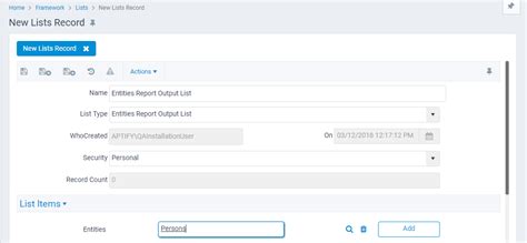 creating list types aptify support