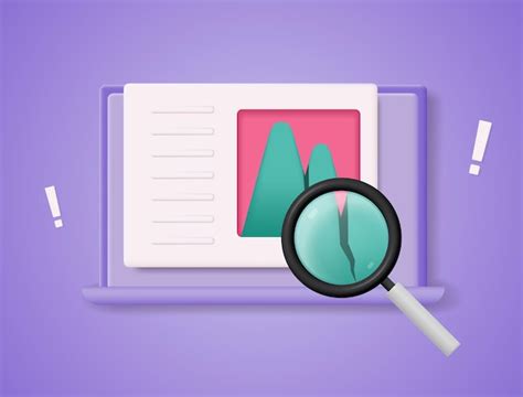 Premium Vector Magnifying Glass And Laptop With A Chart Business Analytics