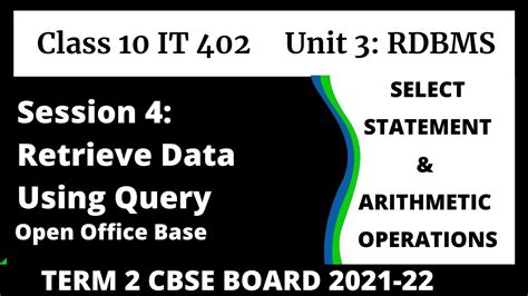 Unit 3 Rdbms Session 4 Select Statement For Retrieve Data Using