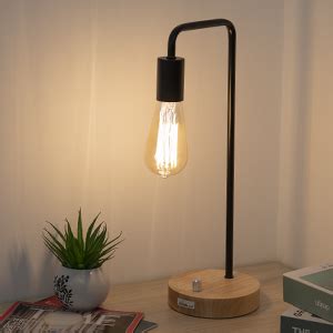 Haitral Industrial Desk Lamp Vintage Edison Bulb Table Lamp For Dorm