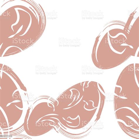 벡터 손으로 그린 브러시 스트로크 파스텔 컬러 달걀이있는 부활절 디자인 현대 미니멀리스트 스타일 원활한 패턴 엽서 배너 브로셔 포스터 및 기타 판촉 제품에 대한 배경 개념에