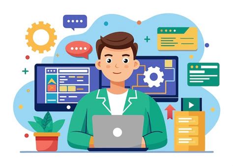 Premium Photo Web Development Concept With Programmer