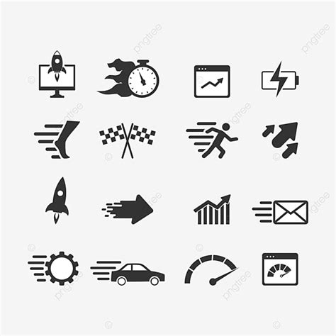 Performing Vector Design Images Performance Speed Vector Icon Set Speed Icons Performance