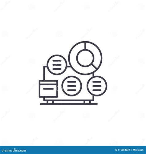 Data Visualization Linear Icon Concept Data Visualization Line Vector