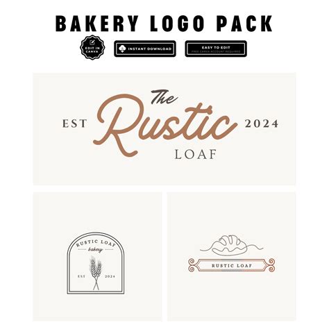 Editable Bakery Logo Pack Bakery Instagram Bakery Branding Kit