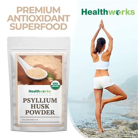 Healthworks Organic Psyllium Husk Powder 16oz Raw Vegan Non Gmo