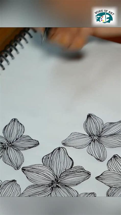 How To Draw Fineliner Flower Art Step By Step Pen Art For Beginners