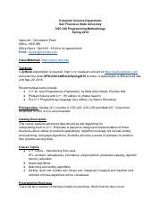 CSC 340 Syllabus Pdf Computer Science Department San Francisco State