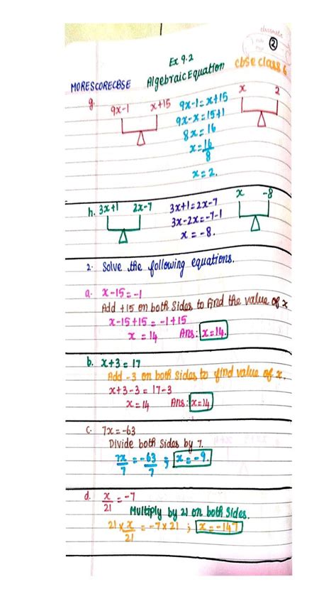 Cbse Class 6 Maths Algebraic Equations Solved Problems Math For Middle School Sixth Grade